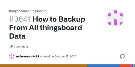 How To Backup From All Thingsboard Data · Issue 3641 · Thingsboard