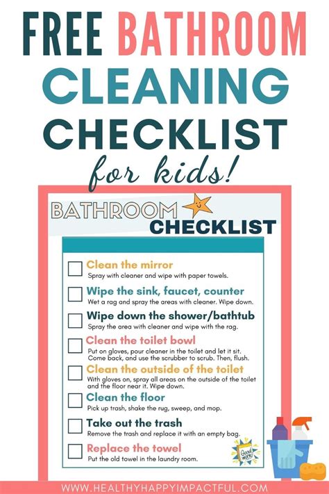 Bathroom Cleaning Checklist Printable