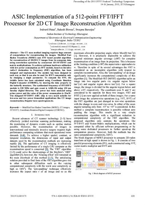 pdf asic implementation of a 512 point fft ifft processor for 2d ct