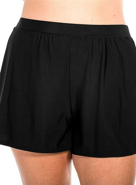 Miraclesuit Black Plus Size Tummy Control High Waistline Swim Shorts Us 18w Swimwear