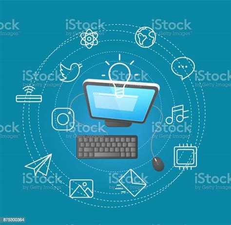 테이블에 현대 컴퓨터입니다 얇은 아이콘 벡터 일러스트 레이 션 0명에 대한 스톡 벡터 아트 및 기타 이미지 0명 3차원 형태 개념 Istock