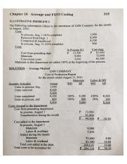 ILLUSTRATIVE PROBLEM PROCESS COSTING Pdf Course Hero