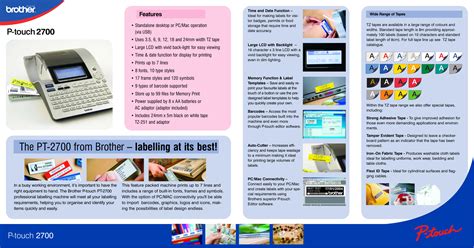 Brother P Touch Users Manual Pt Brochure