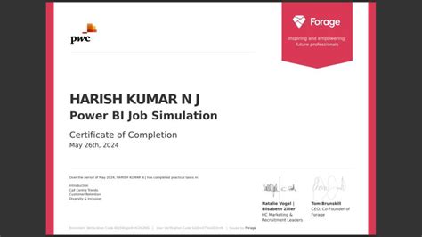 Harish Kumar N J On Linkedin Forage Pwc Powerbi