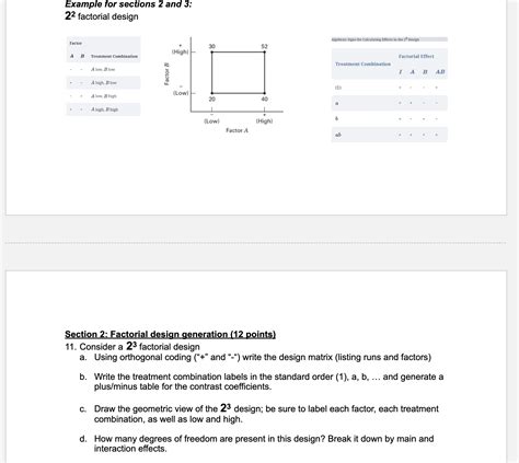 Example For Sections 2 And 3 22 Factorial Design