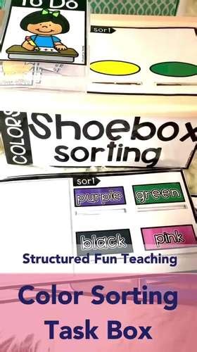 Prebabe Color Activities Sorting Task Box By Structured Fun Teaching