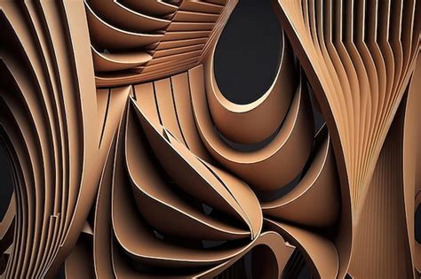 Premium Photo Abstract Of Wooden Pattern Twisted Shape Architecture