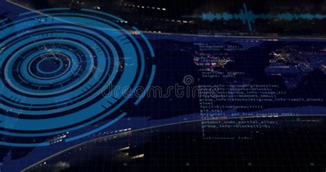 Animation Of Digital Data Processing Over Black Background Stock Video