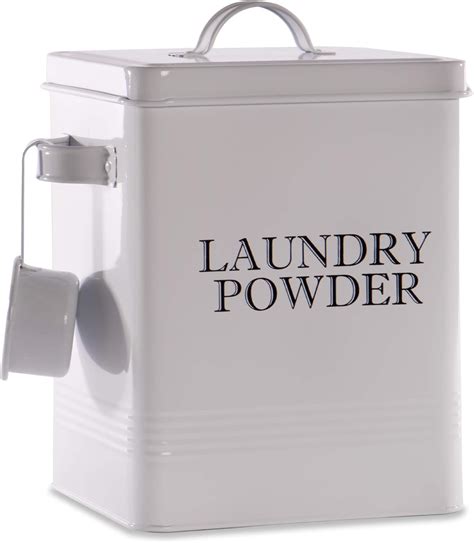 Laundry Powder Tin With Scoop Washing Powder Storage Container Soap