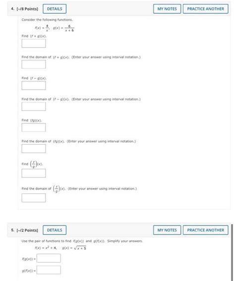 solved use the given graphs of f and g to evaluate the