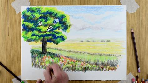 How To Draw A Landscape In Colored Pencil