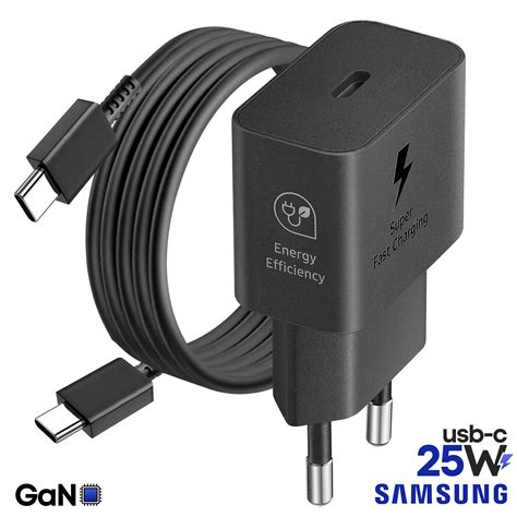 Original Samsung 25w Usb C Gan Netzteil Usb C Kabel Schwarz German