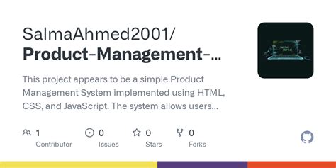 Github Salmaahmed2001product Management System With Crud Operations This Project Appears To