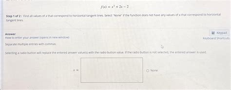 Solved F X X2 2x 2step 1 ﻿of 2 Find All Values Of X ﻿that