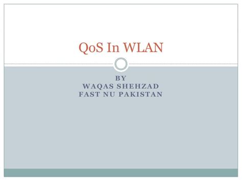 Qos In Wlan Ppt