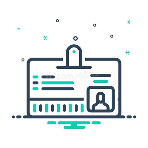 Mix Icon For Id Card Identification And Pass Stock Vector