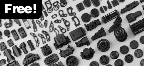Free Hard Surface Kitbash For Blender 2 8 Blendernation