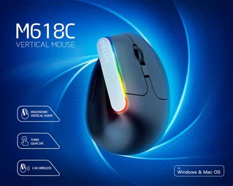 Promo Produk Ori Mouse Delux M C Rgb Wireless Vertical Ergonomic Mouse Gaming M C