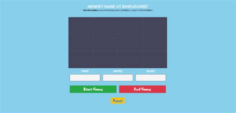 Memory Game In Javascript With Source Code Video