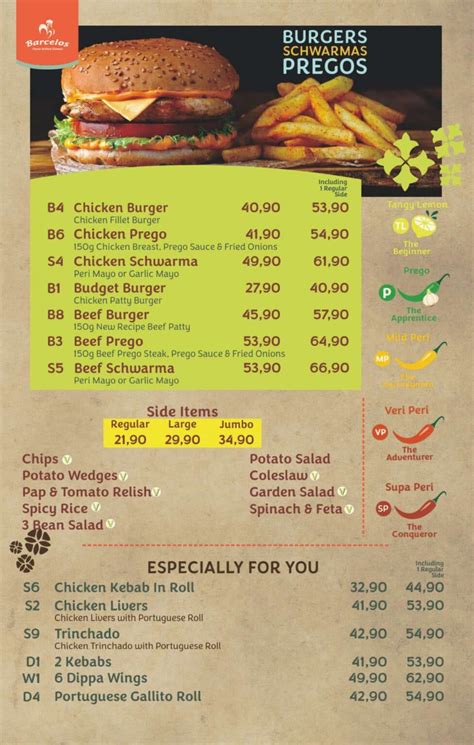 Barcelos Menu Prices And Specials