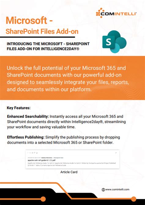 Microsoft SharePoint Files Comintelli