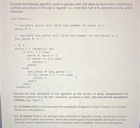 Solved Consider The Following Algorithm Given In