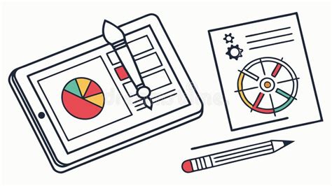 Tablet With Charts And Pencil For Data Analysis Vector Design