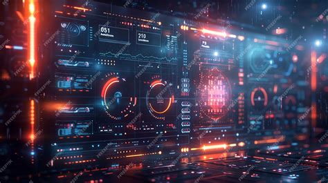 Premium Photo Futuristic Digital Dashboard Displaying Realtime Data Analytics And Metrics