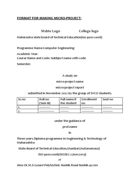 Microproject Report Pdf Vocational Education