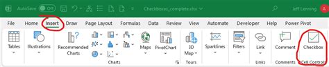 checkboxes excel university