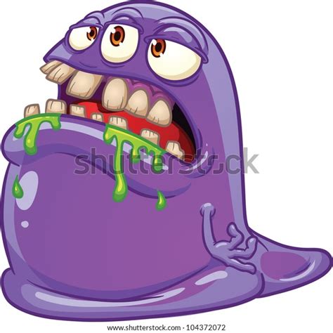 Purple Cartoon Blob Monster Vector Illustration Stock Vector Royalty Free 104372072