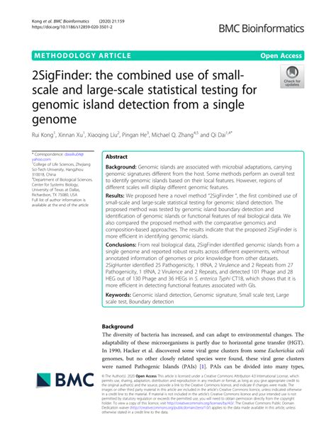 Pdf 2sigfinder The Combined Use Of Small Scale And Large Scale