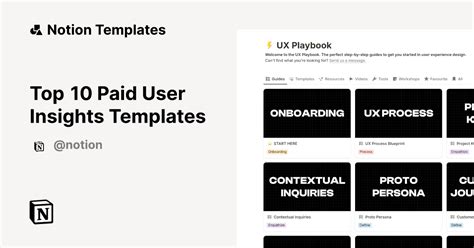 Top 10 Paid User Insights Templates Notion Template Marketplace