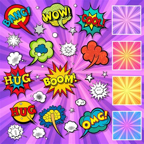 Comic Speech Bubbles Expressing Different Emotions And Action Stock Vector Illustration Of Comic Speech Bubbles Expressing Different Emotions And Action Stock Vector Illustration Of