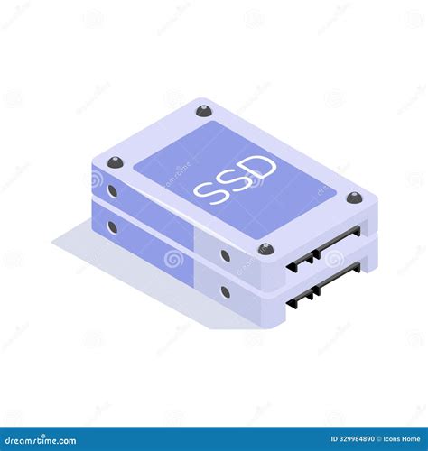Isometric Ssd Icon Solid State Drive Storage Used For Fast Data Access Stock Illustration