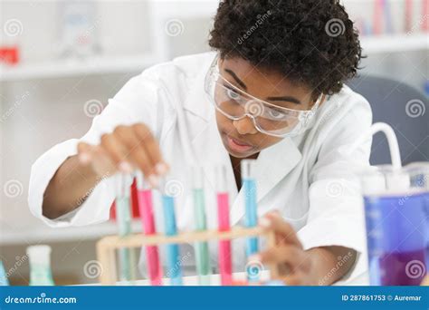 Female Lab Worker Looking At Pipettes Stock Image Image Of Professional Science 287861753