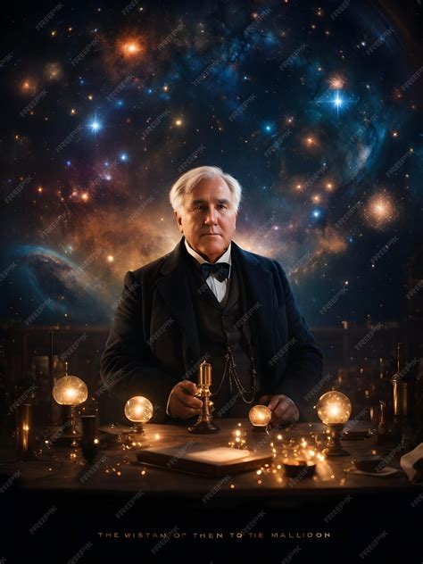 토마스 에디슨의 전기 발명가이자 혁신가 토마스 에디슨의 발명 에디슨 전구 Tho 프리미엄 사진