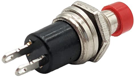 Normally Open Momentary Switch With Round Red Button 2 Pin Solder Lug Sciencepurchase