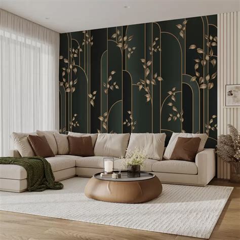 Art Deco Living Room Wall Teal Und Gold Art Deco Wallpaper Vintage