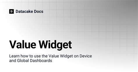 Value Widget Datacake Docs