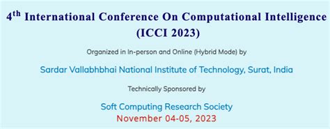 4th International Conference On Computational Intelligence Oya Opportunities Oya Opportunities