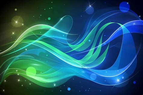 Abstract Neon Background Featuring Blue And Green Glowing Lines Gracefully Sliding Upward