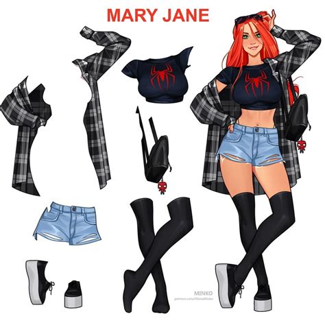 Mary Jane Minko Spiderman Girl Female Character Design Spiderman