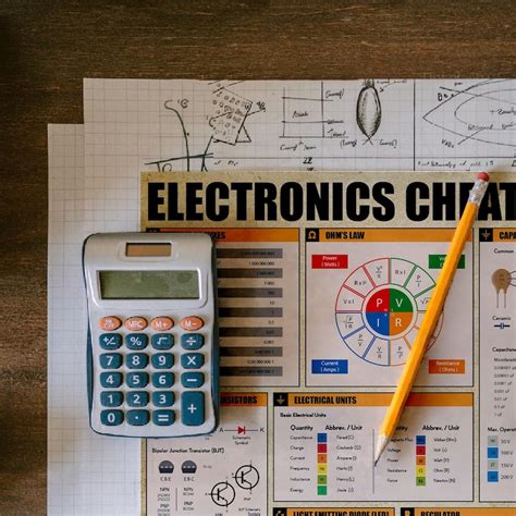 Electronics Cheat Sheet Poster Electrical Knowledge Conversion Chart Print Coding Poster