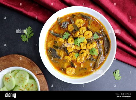 Tangy And Spicy Shrimp Curry Tiny Prawns Curry Made Using Dried Mango