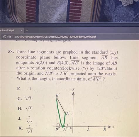Solved Three Line Segments Are Graphed In The Standard Chegg