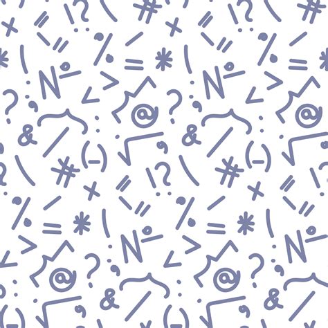 Vector Seamless Punctuation Pattern Hand Drawn Scribbles With A Blue Pen Question Mark