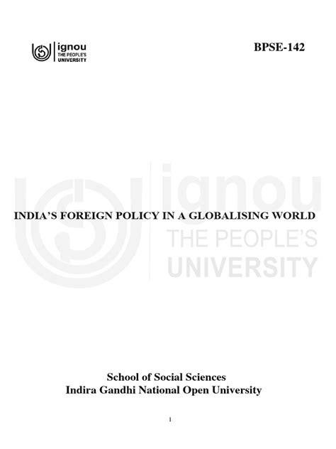 Block 1 Unit 1 Pdf Jawaharlal Nehru Non Aligned Movement
