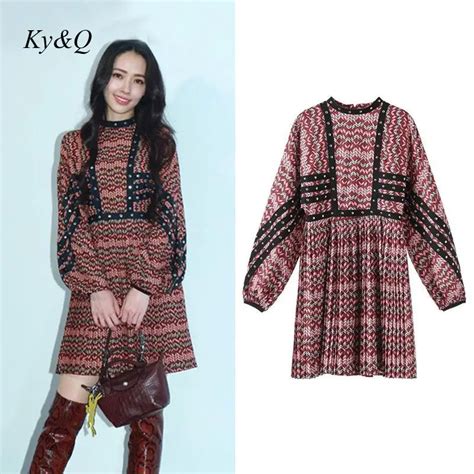 Подиум Осень Зима Женское Полосатое Плиссированное винтажное шифоновое платье с принтом черное