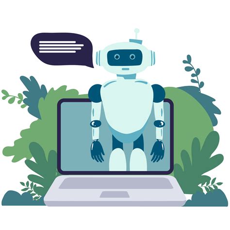 Robot Online Assistance And Machine Learning Flat Vector Illustration
